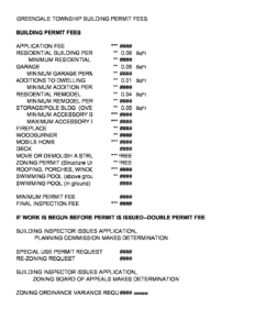 permit_fee_schedule - Greendale Township